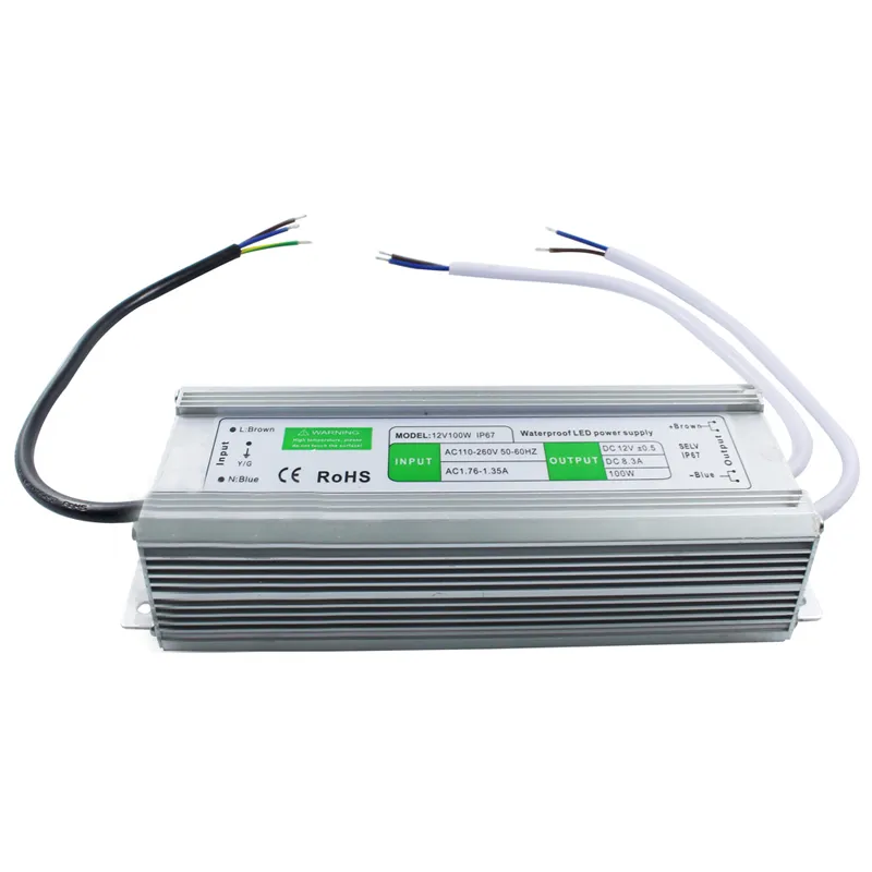 Waterproof IP67 LED Driver Transformer Rainproof Led Power Supply 12V 100W For Outdoor Use, High ...