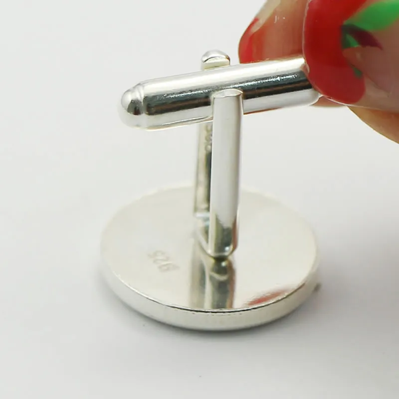 925 Silver Cufflink Base Cuff Link Blanks With Round Bezel Tray For ...