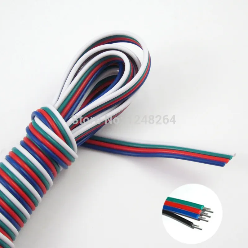 RGB Power Supply Cables 4 Pin RGB Extension Cable For 5050/3528 RGB LED ...