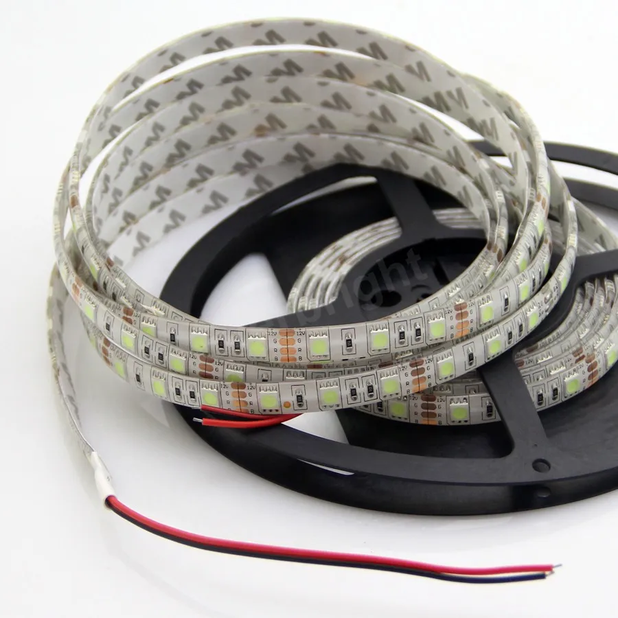 Ice Blue LED Strip Light - 5050 SMD - 12V Flexible Light Tape - 60 LEDs ...