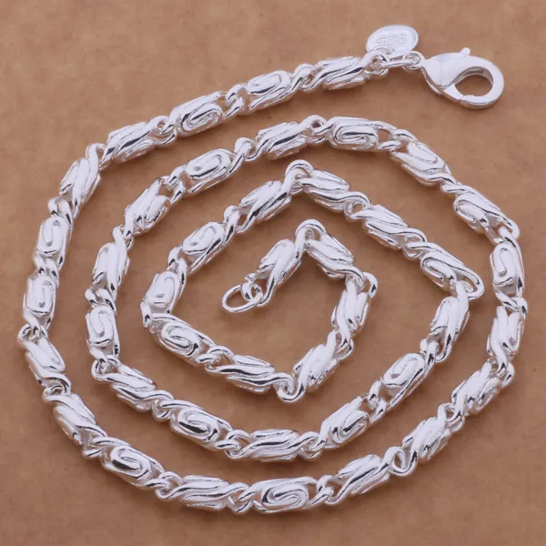 DHgate Factory price 925 sterling silver plated chain necklace cool fashion design men s jewelry Top quality Free shipping Jewelry