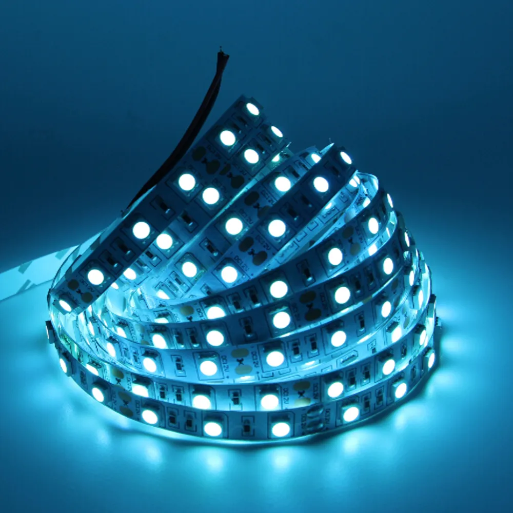 Waterproof LED Strip Lights, Ice Blue Flexible Light Tape, 12V 5050 SMD ...