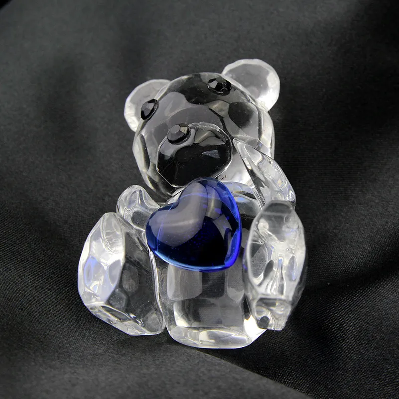Crystal Teddy Bear Figurines Blue Crystal Collectibles For Baby Shower ...