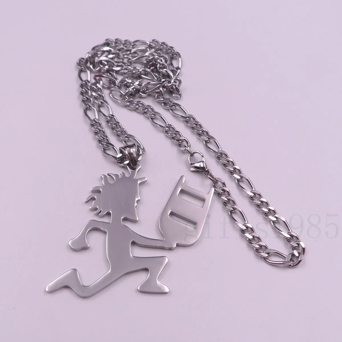 Stylish Silver ICP Jewelry: Men's Juggalette Pendant with 5mm 24 inch ...