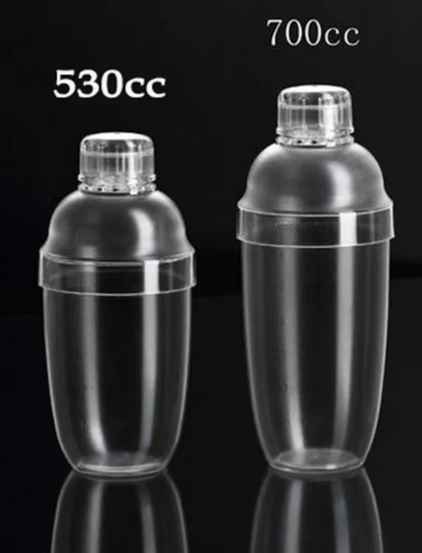 DHgate.com:Premium Transparent Plastic Cocktail Shaker Bottle Set for ...