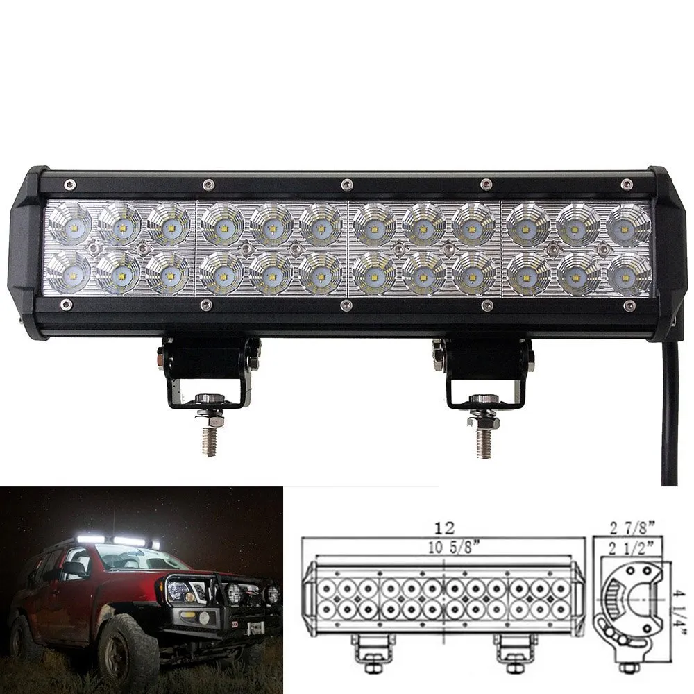 72W CREE LED Light Bar Off Road 12V 24V For Car Jeep Tractor Truck From ...