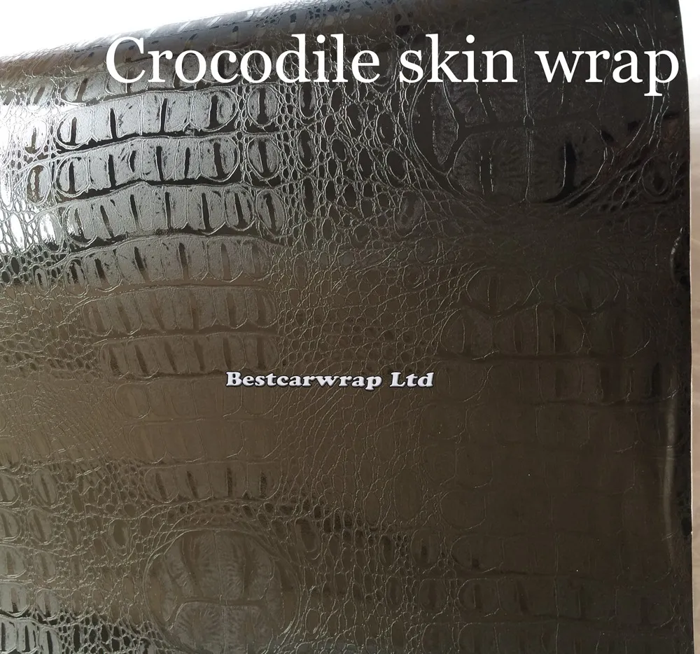 Glossy Black Crocodile Skin Car Wrap Vinyl 5ft X 100ft 1.52m X 30m Air ...