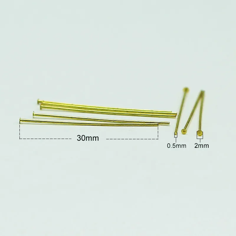 DHgate.com:Gold-Plated Brass Head Pins for Jewelry Making - Flat Head ...