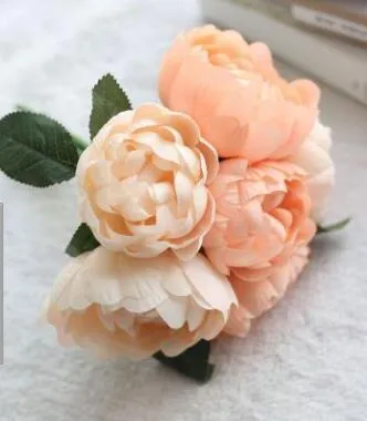 Roses De Peonía Artificial Simulación Flower Bride Bouquet Para ...