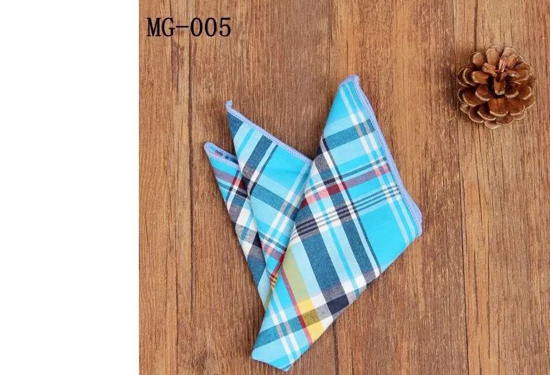 Men's Cotton Plaid Pocket Square Hankerchief In For Necktie, Cocktail ...