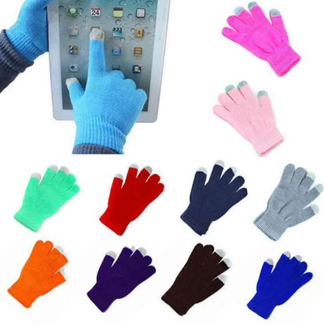 Magic Touch Screen Knitted Gloves For Adults Stretchable, Warm, And ...