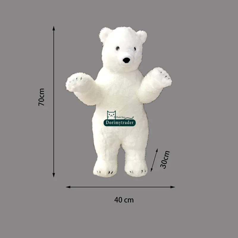Dorimytrader Pop Realistic Animal Polar Bear Plush Toy Lovely Stuffed ...