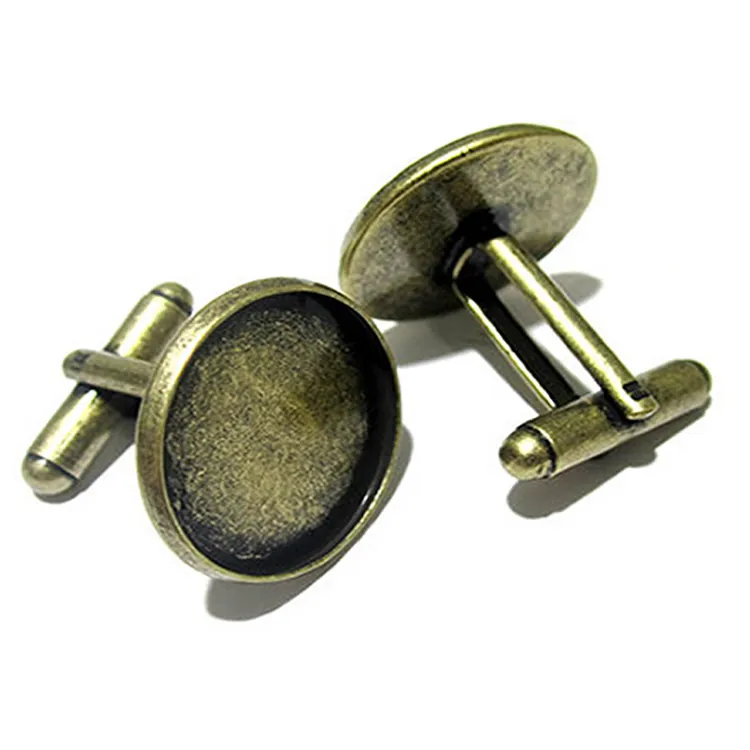 Beadsnice Copper Cufflink Blanks With 20mm Round Bezel Cup Jewelry ...