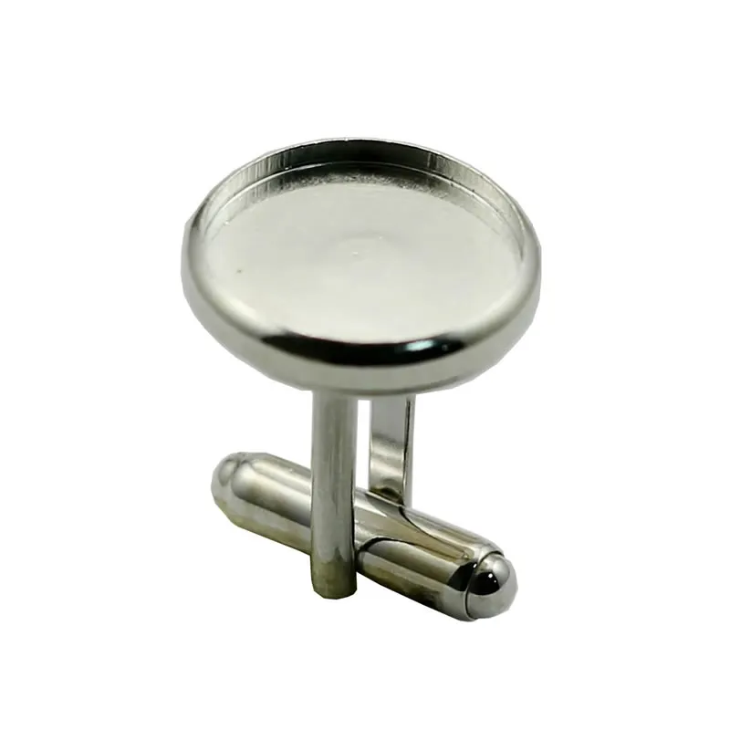 925 Silver Cufflink Base Cuff Link Blanks With Round Bezel Tray For ...