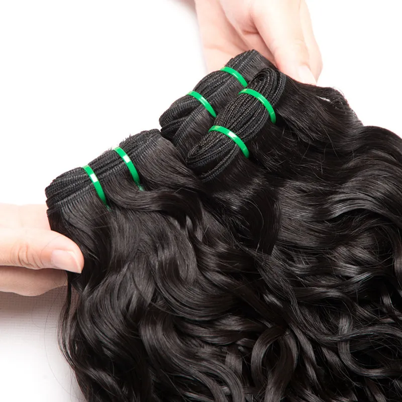 Water Wave Virgin Hair Wefts: 3 Bundles, 12-28 Inch, Unprocessed Indian ...