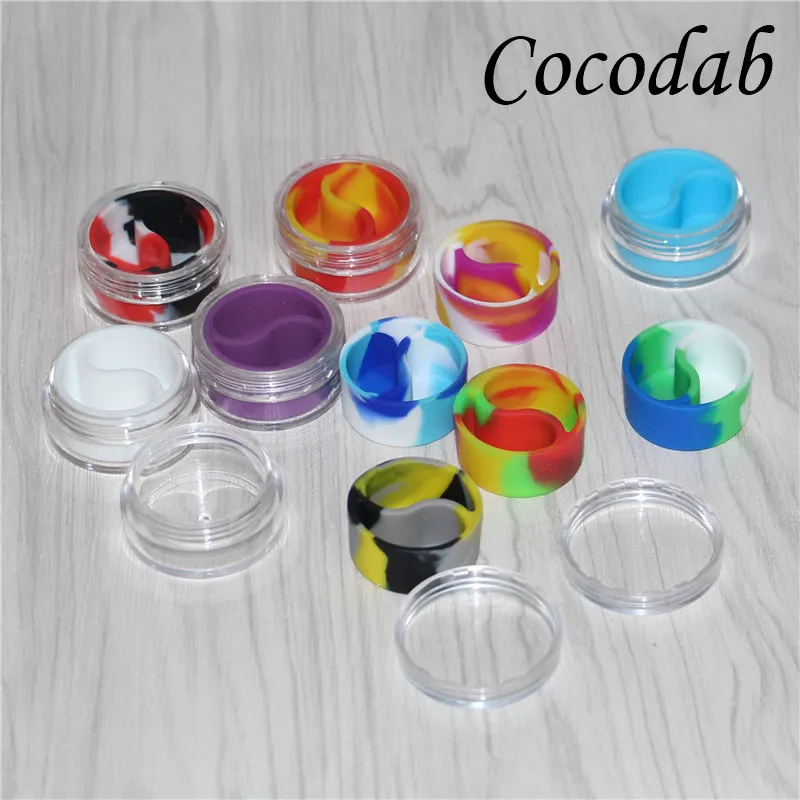 Acrylic Wax Containers With Silicone Jar Clear Shield | 10ml Dab Wax ...