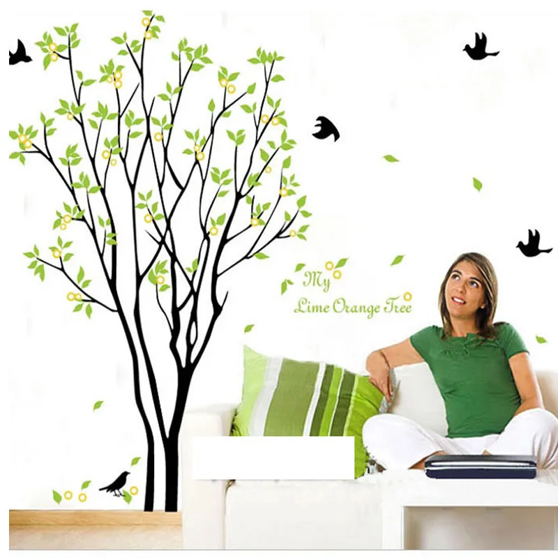 My Lime Orange Tree Wall Art Mural Wall Decal Sticker Green Tree With ...