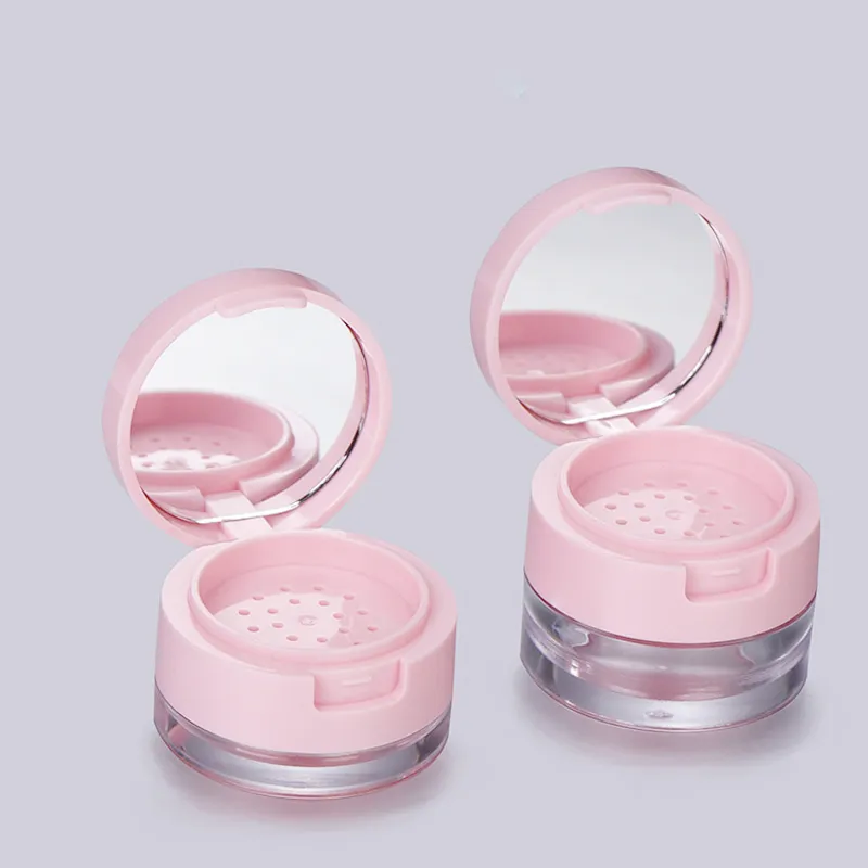 Wholesale 3g/5g Portable Pink Plastic Powder Box Empty Loose Powder Pot ...