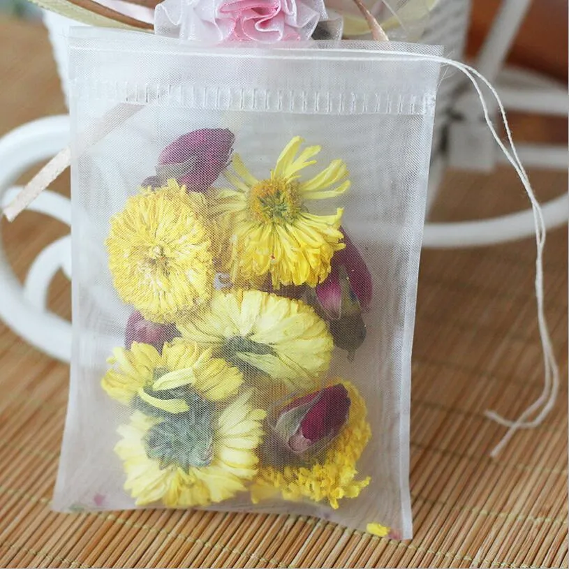 Food-Grade Nylon Tea Bags - Empty Drawstring Filter Bags, Safe, Heat ...