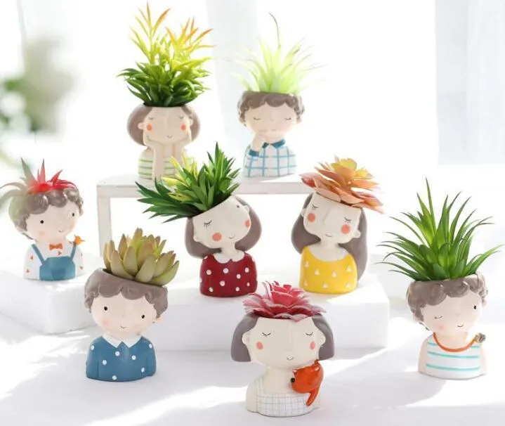 Ceramic Succulent Planter European Style Mini Cactus Pot For Home Decor ...