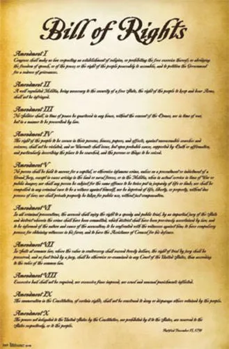 Bill Of Rights Art Silk Poster 24x36inch 24x43inch 0585 From Wangzhi