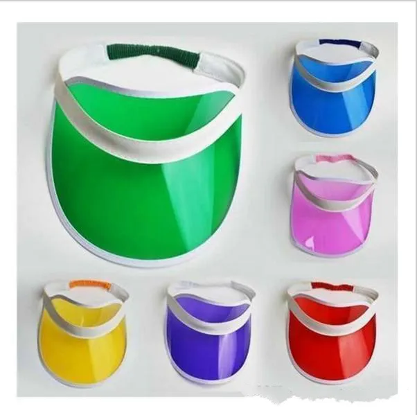 Neon Sun Visor Peak Cap Clear Plastic Sunvisor Party Hat Festival Fancy ...
