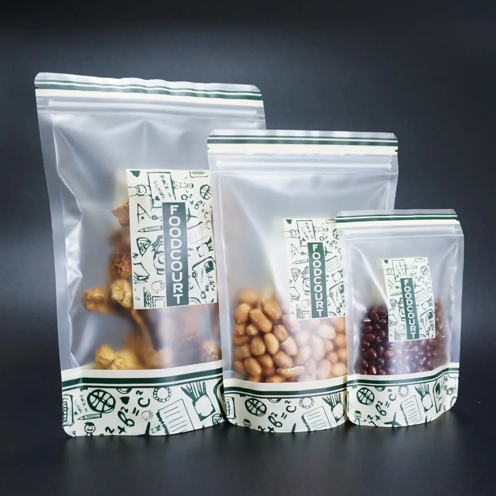 Matte Stand Up Pouches - Bulk Food Storage Bags, Reusable Zip Lock ...