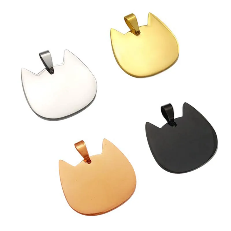 Engraved Pet Tags for Cats - Stainless Steel Cat ID Necklace Charm ...