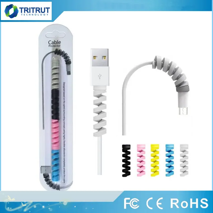 DHgate.com:MQ500 4-in-1 Mini Colorful Silicone USB Cable Protector ...