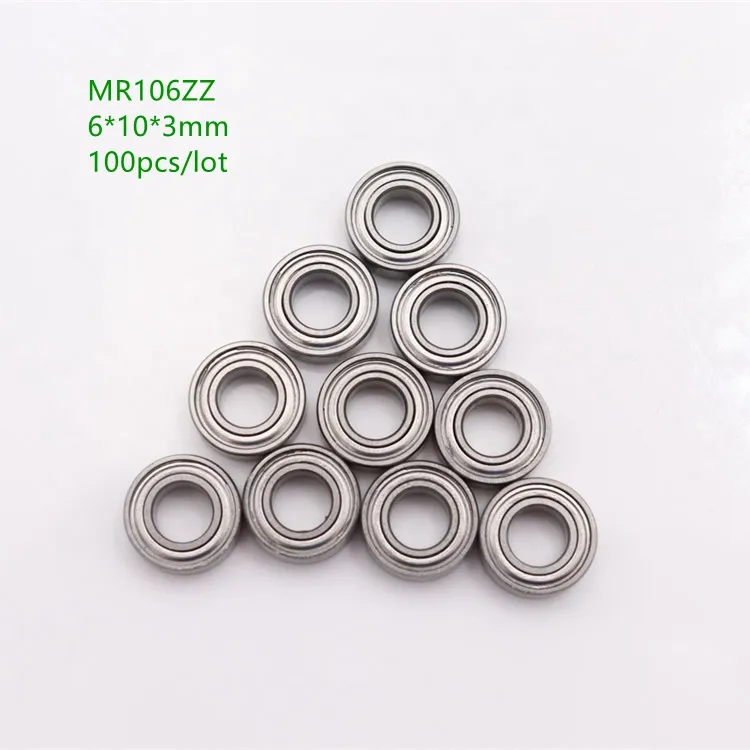 MR106ZZ Miniature Steel Ball Bearings 6x10x3mm Shielded Radial Deep ...