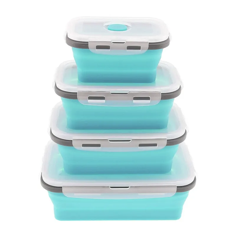DHgate.com:Silicone Folding Lunch Boxes, Rectangle Collapsible Bento ...