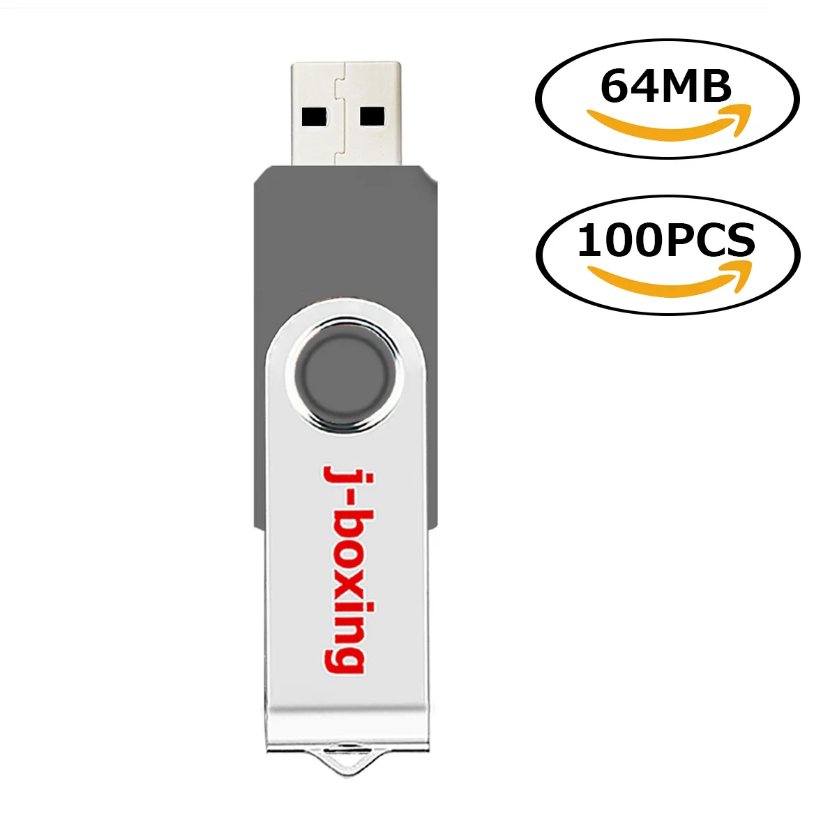 Gray 64MB USB 2.0 Flash Drives, Swivel Design, Metal Rotating Memory ...