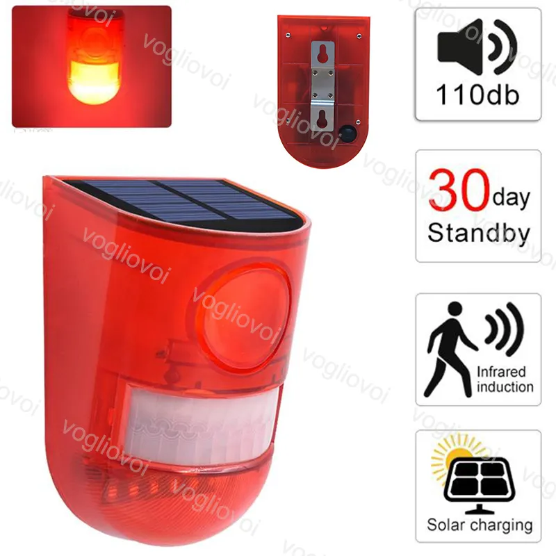 Solar Security Lighting Motion Sensor Sound Strobe Flashing 6LED Light ...