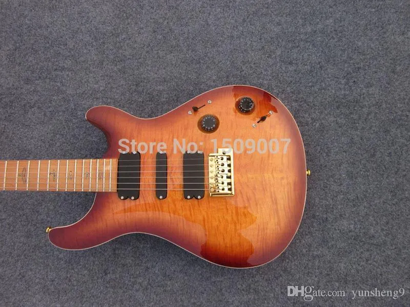 Custom 22 Fret Electric Guitar Cherry Burst Maple Top With Maple ...