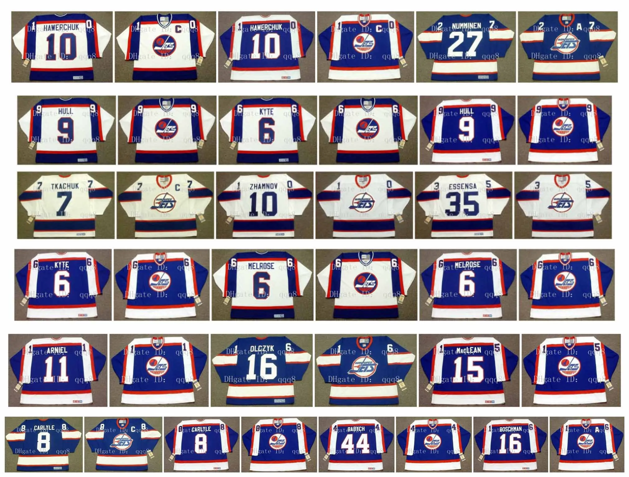 Vintage Winnipeg Jets Jersey 27 TEPPO NUMMINEN 11 SCOTT ARNIEL 16 ED ...