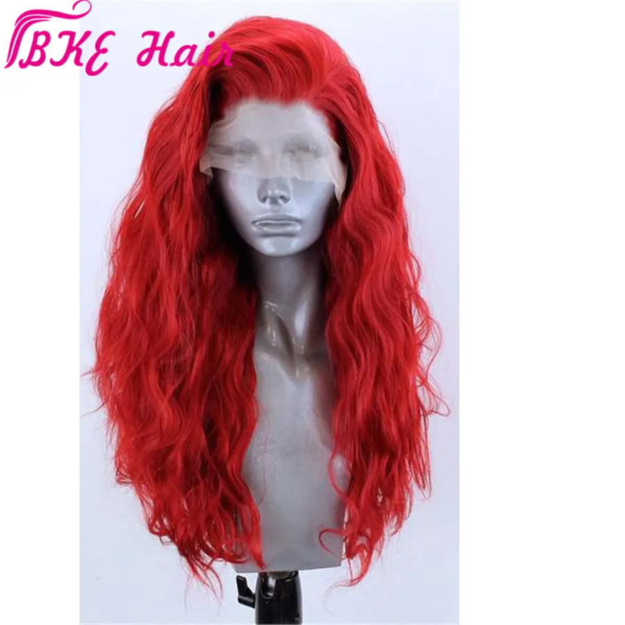 Red Deep Wave Synthetic Lace Front Wig: High-Temperature Fiber, 360 ...