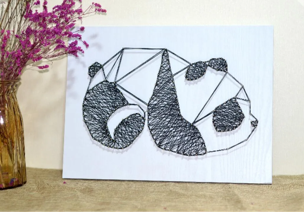 3D Panda String Art DIY Kit Handmade Wedding & Home Decoration, Green ...