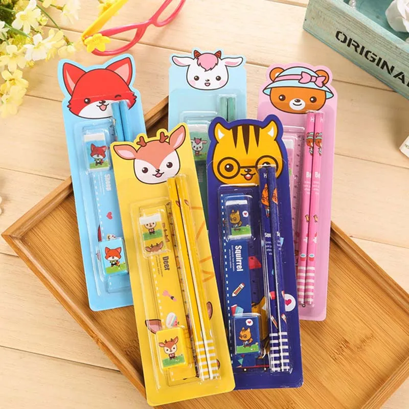 DHgate.com:Kids Pencil Animal Set Five-Piece Cartoon Stationery Set ...