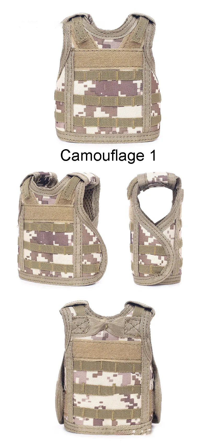 Military Molle Beverage Koozie Vest With Adjustable Shoulder Straps ...
