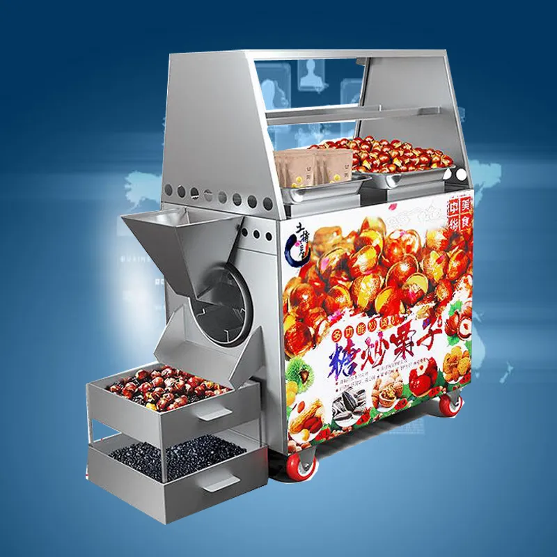 Nut roasting machine with 3680W electric heating power and 9 fire rows ...