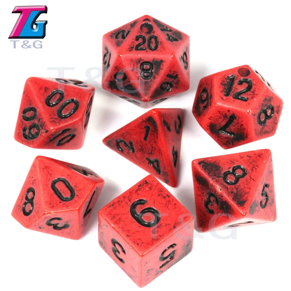 DHgate.com:7-Piece Unique Distressed Effect Plastic Dice Set for Gaming ...