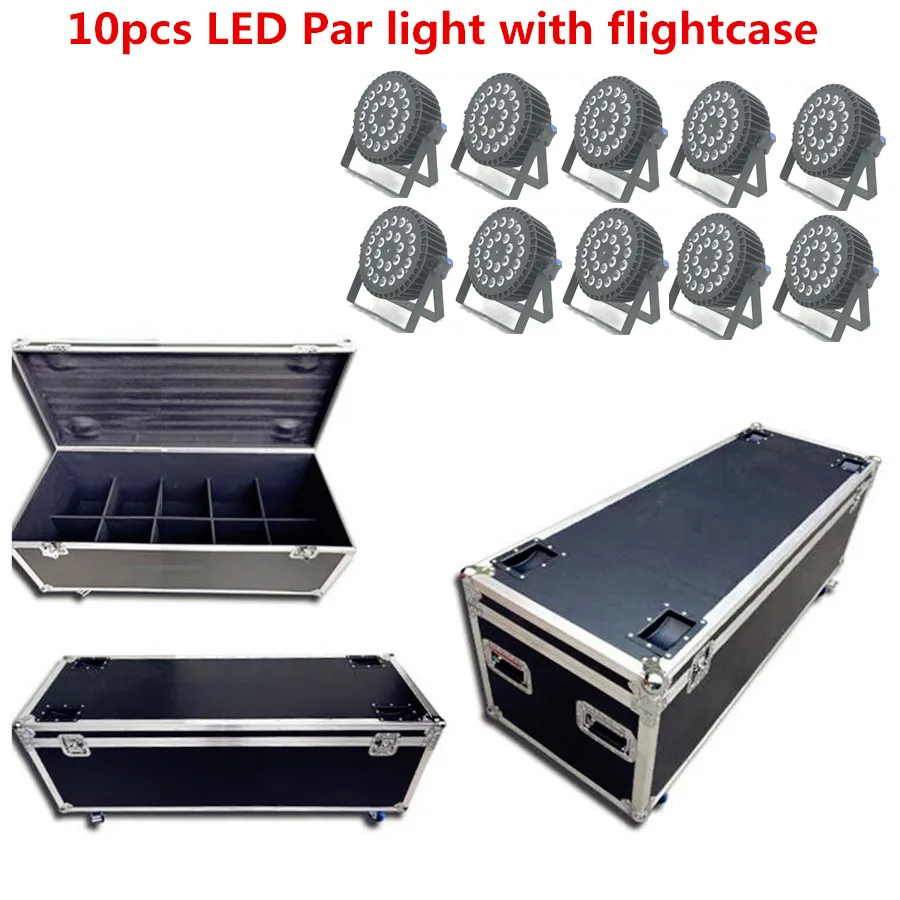 DHgate.com:10X LED Par Light with Flight Case - 24x18W RGBWA UV 6-in-1 ...