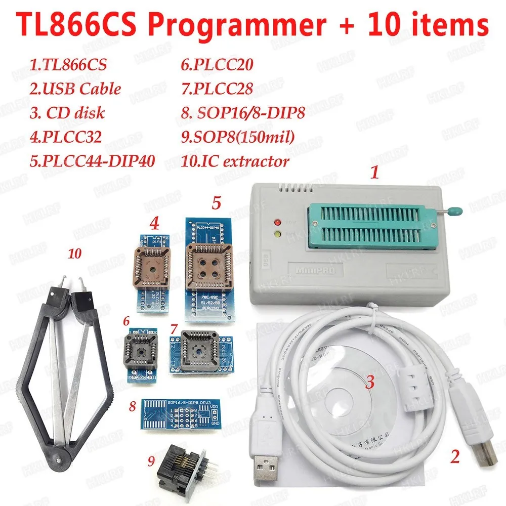 Envío Gratuito 100% Nuevo Programador MiniPro TL866CS +10 Artículos ...