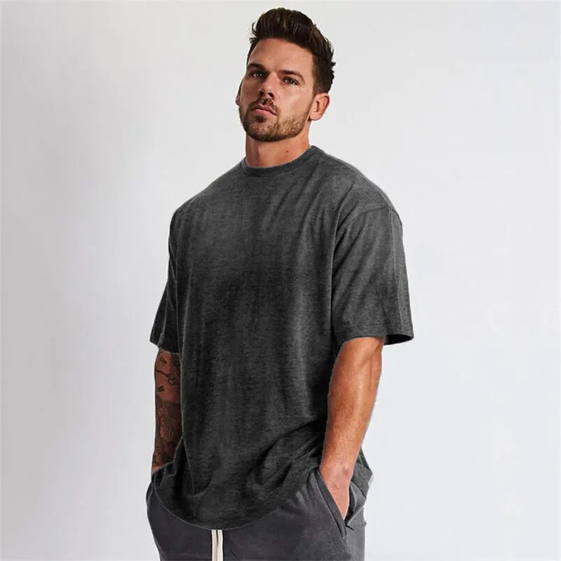 Wholesale Oversize Mens T Shirts Oversized Gym T Shirt, Loose Fit Cotton Tee For Bodybuilding ...