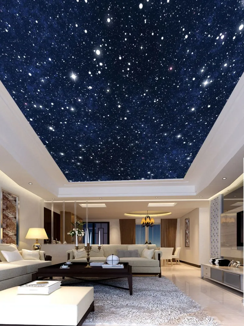 Night Sky 3D Star Night Sky Wallpaper Customizable For Living Room And ...
