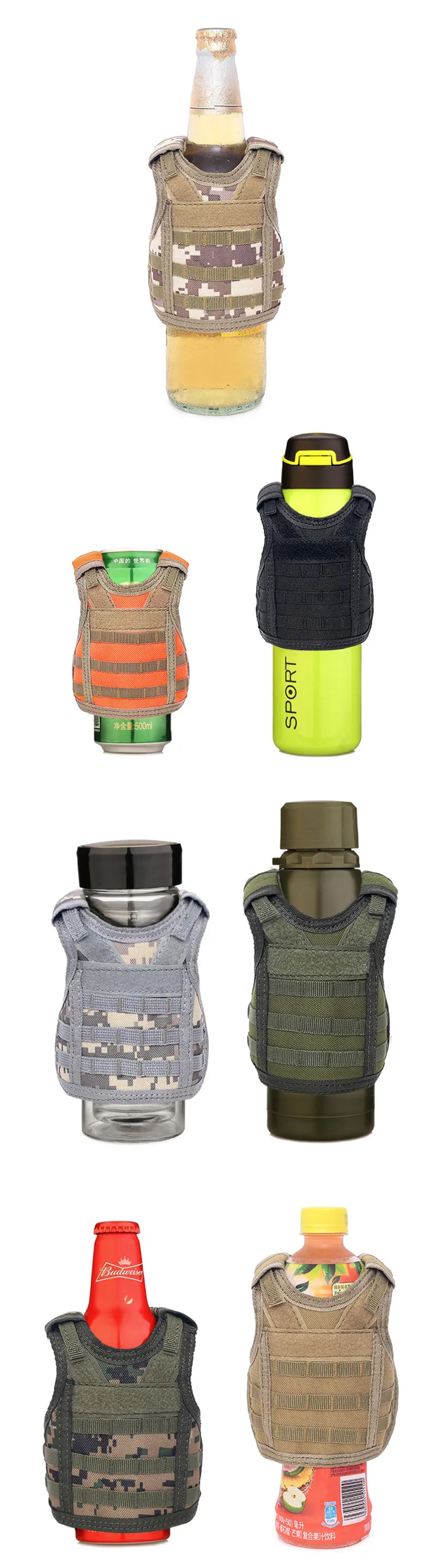 Military Molle Beverage Koozie Vest With Adjustable Shoulder Straps ...