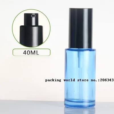 Wholesale 40ml Frosted Glass Bottle With Black Pump Lid For Serums ...