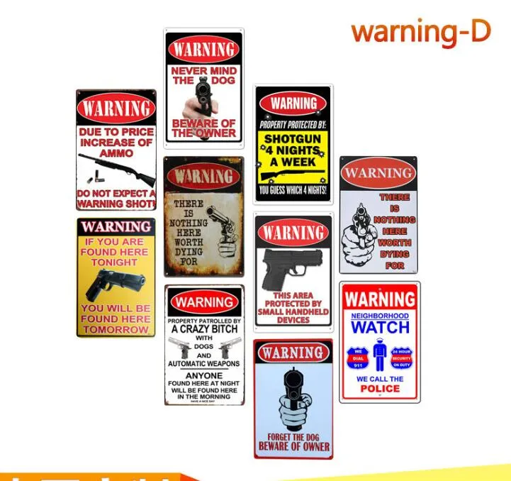 Vintage Warning Gun Shooting Danger Area Tin Signs Home Decor Wall Art ...