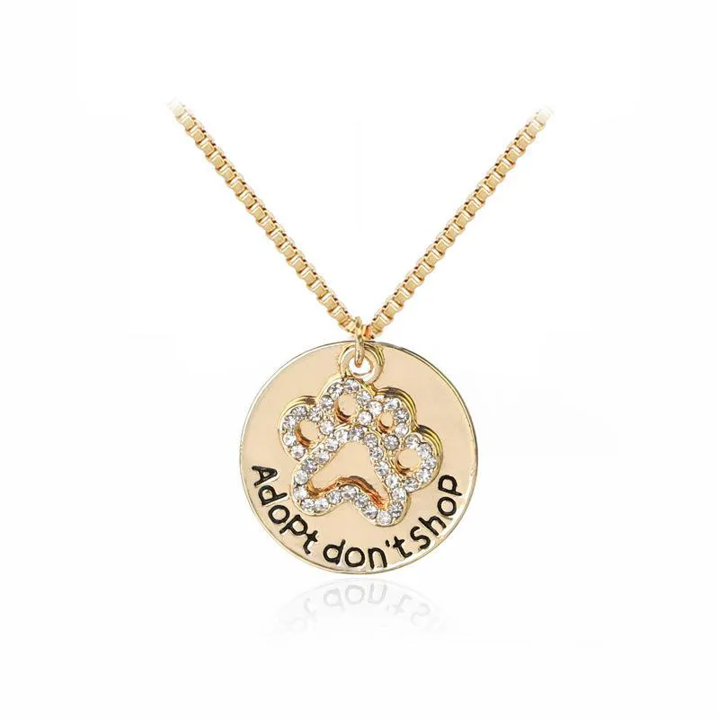 Crystal Paw Print Pendant Necklace - Show Your Pet Love! Shop Now! from ...