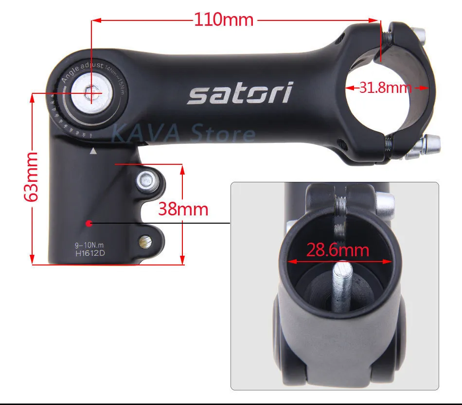 Satori Up2 Adjustable Height Bike Stem Riser 31,8mm Mountain Bike Stem ...